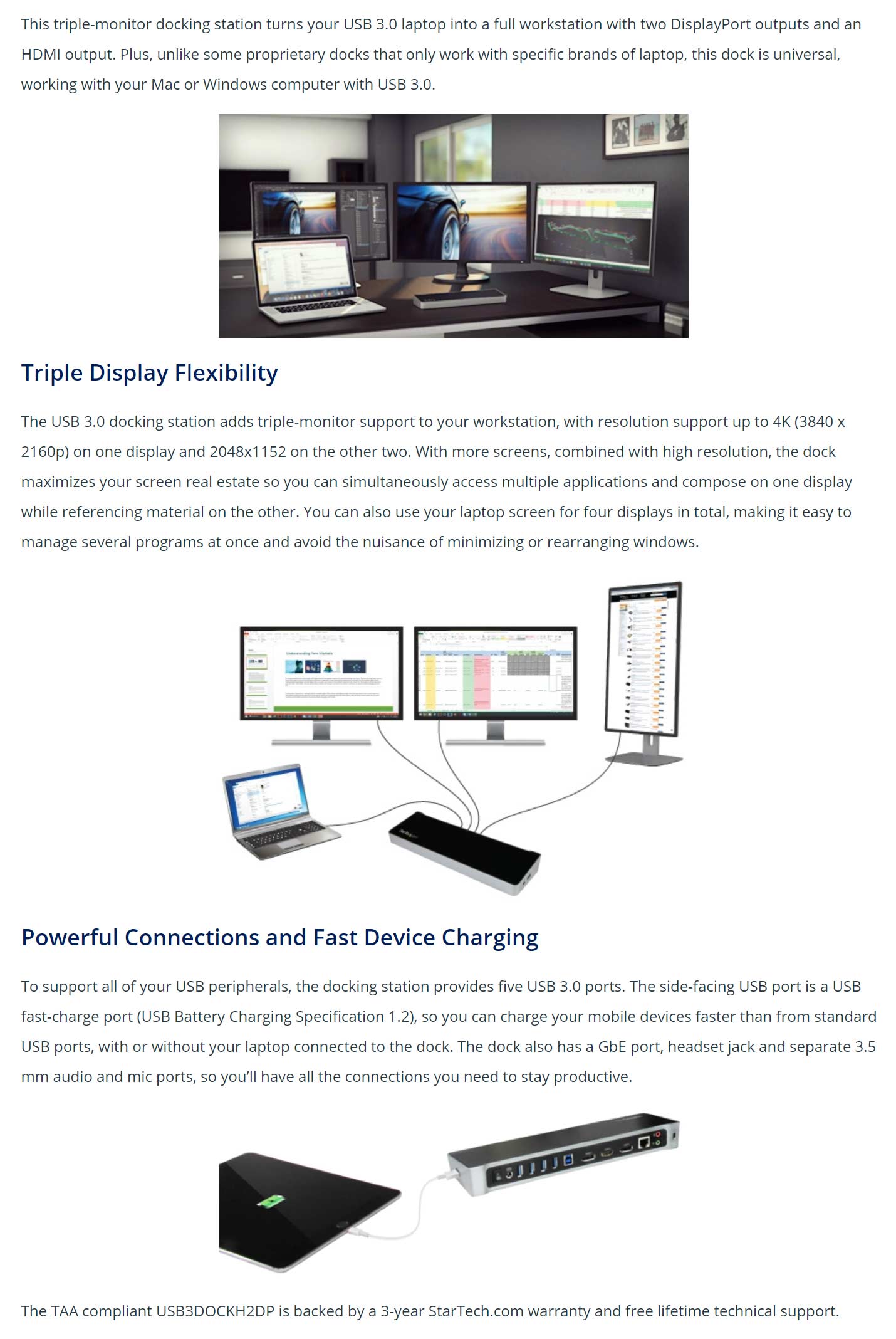 Startech Triple Monitor USB 3.0 Docking Station - HDMI / DP - Umart.com.au