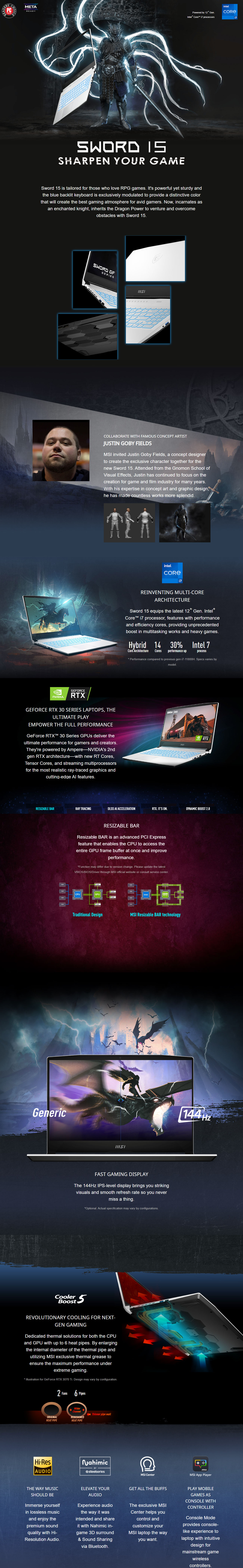 MSI 15.6in FHD 144Hz i7 RTX3050 512GB SSD 8GB RAM W11H Gaming Laptop ...