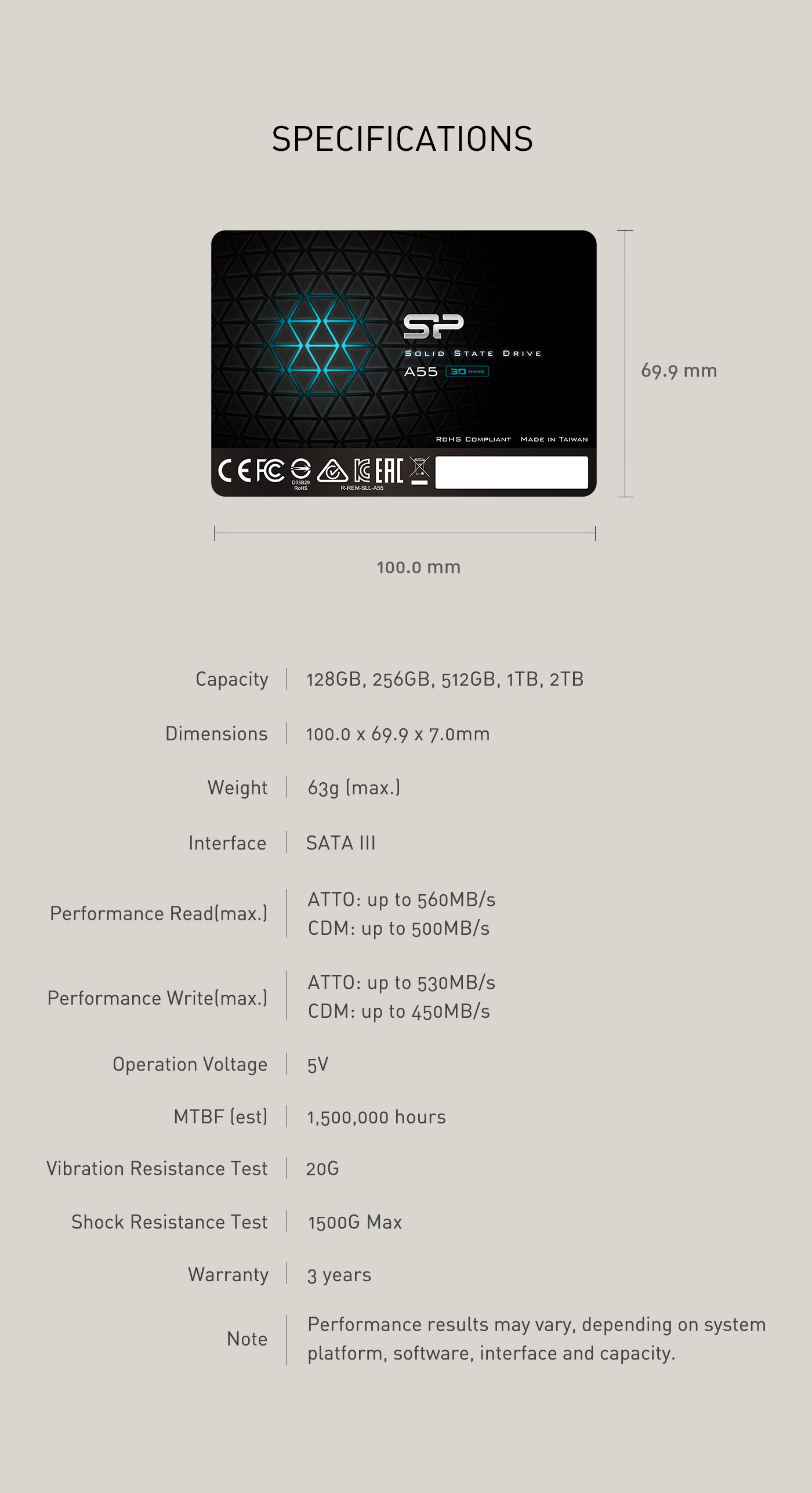 Silicon Power Ace A55 8TB 3D NAND 2.5in SATA III SSD - msy.com.au