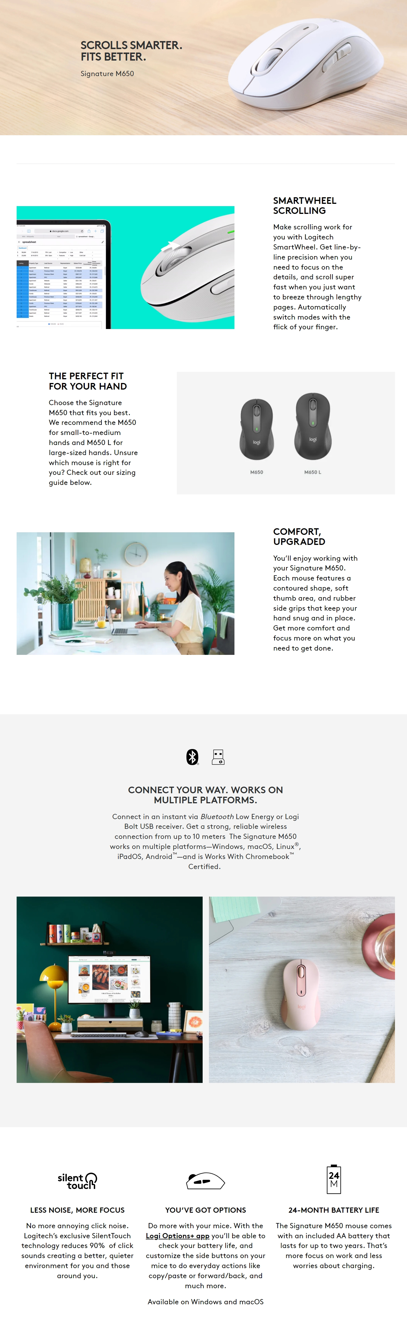 Logitech Signature M650 Wireless Mouse - Off White (910-006264) - msy ...