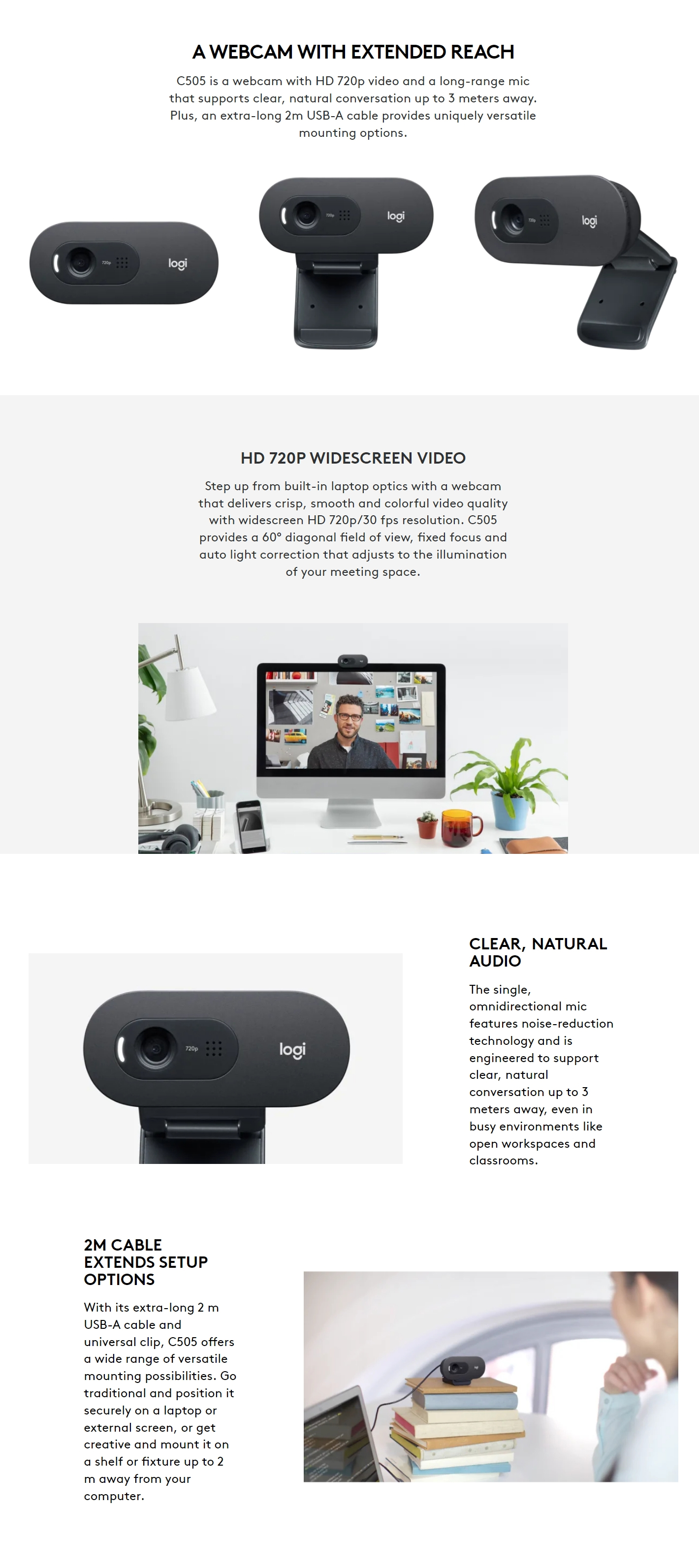 Logitech C505 HD USB Webcam (960-001370) - msy.com.au