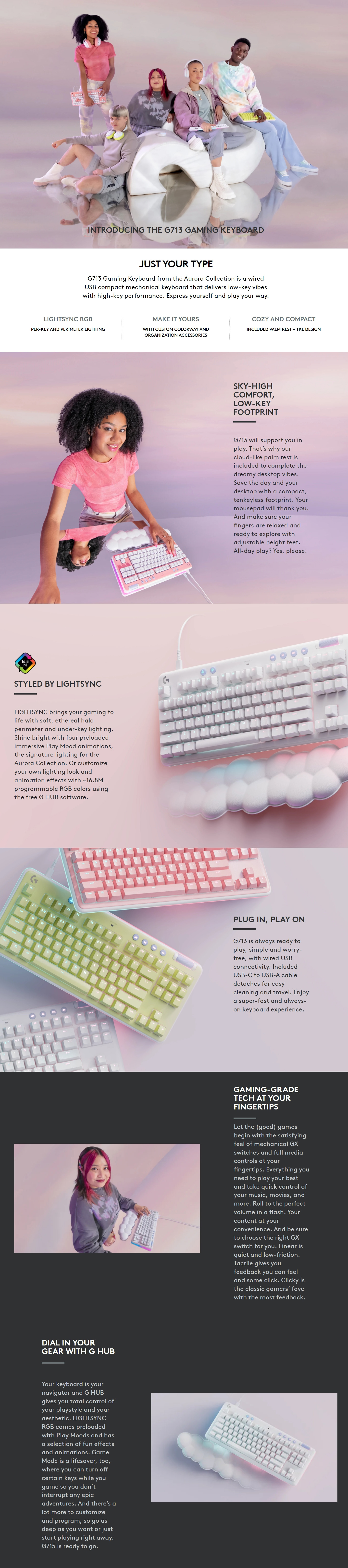 Logitech G713 RGB Wired Mechanical Gaming Keyboard - White English ...