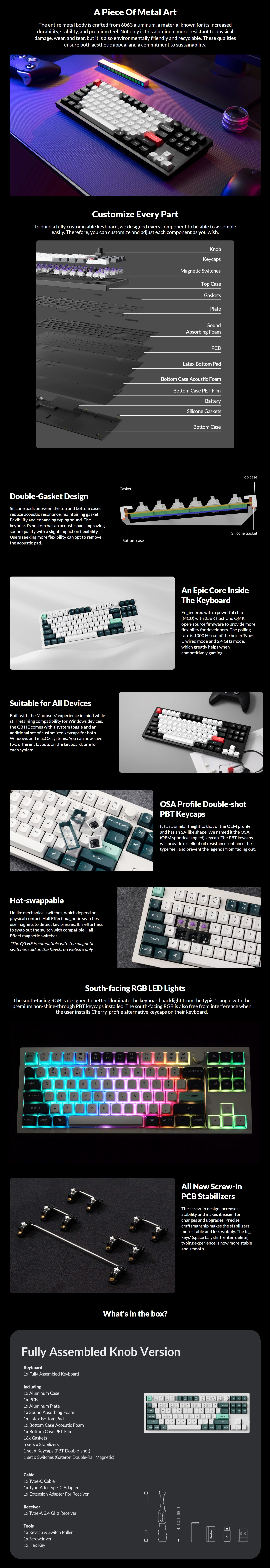 Hall Effect Magnetic Switches Keyboard Keychron K2 HE Mechanical ...