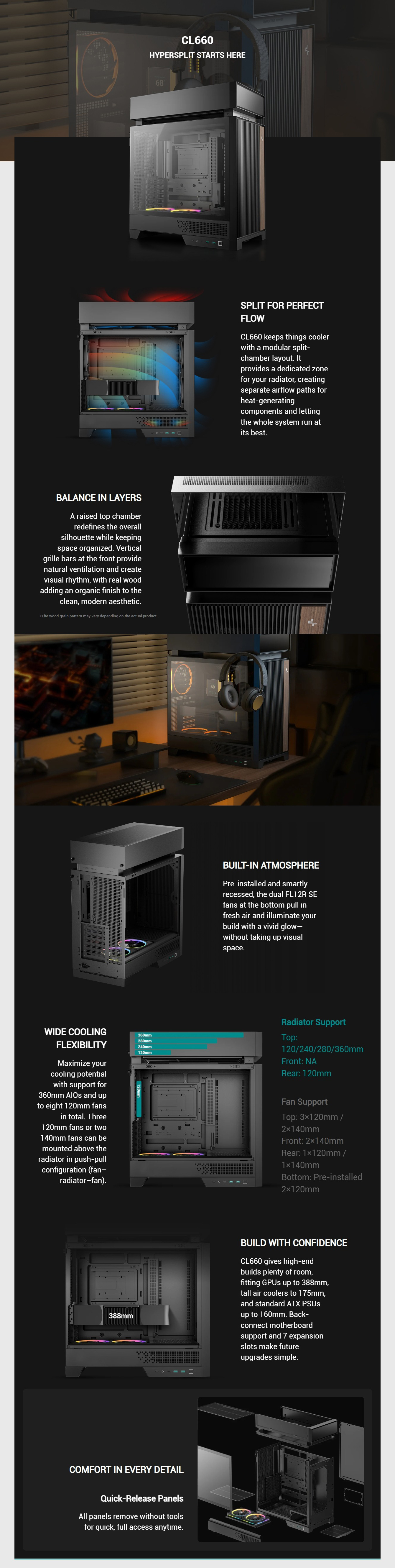 DeepCool CL660 ATX Case (R-CL660-BKNNA0-G-1) - Umart.com.au