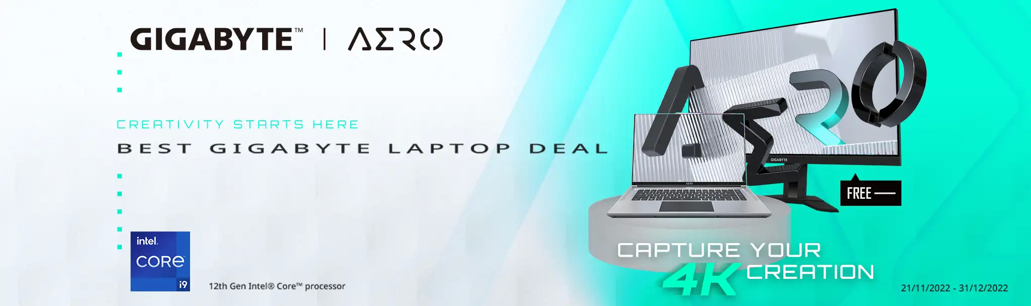 Gigabyte Laptops Christmas Promotion - A chance to get a Free monitor