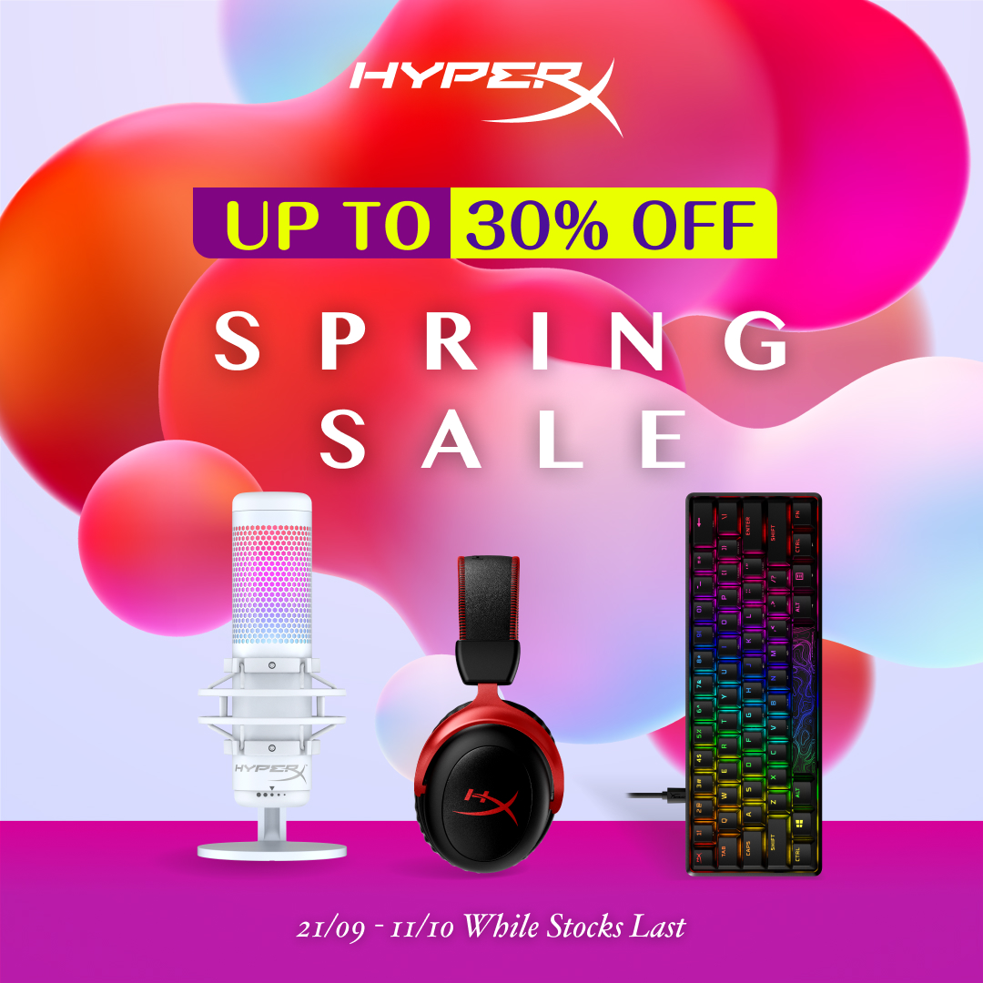 HyperX Spring Sale - Up to 30% Savings on Headsets, Keyboards & Mice!