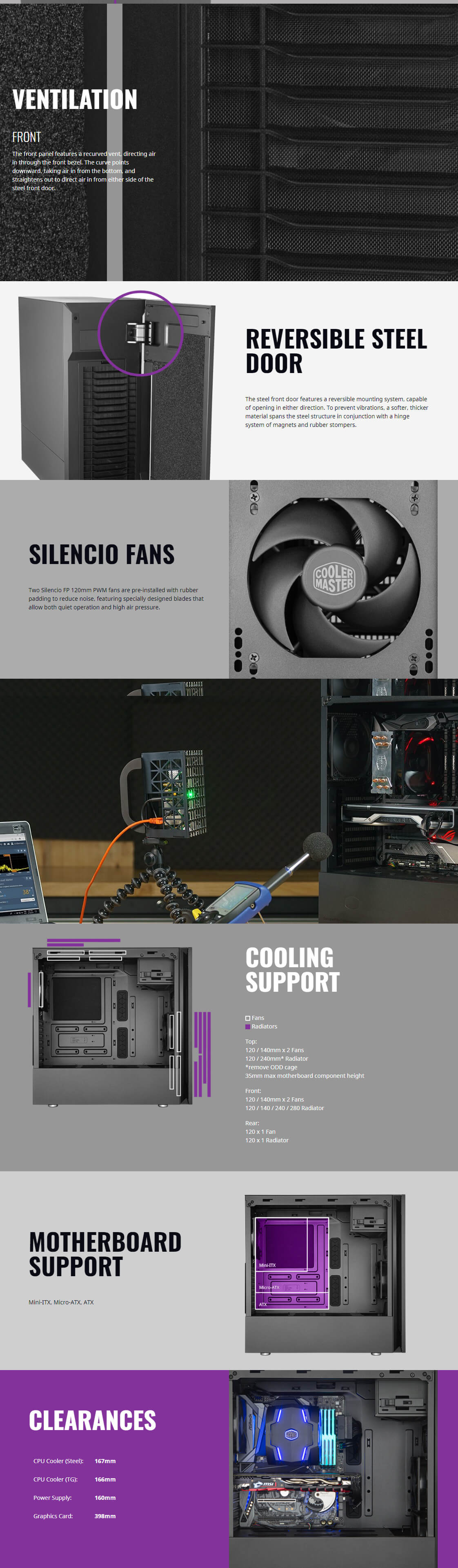 Cooler Master Silencio S600 Tempered Glass Silent Mid Tower ATX Case ...