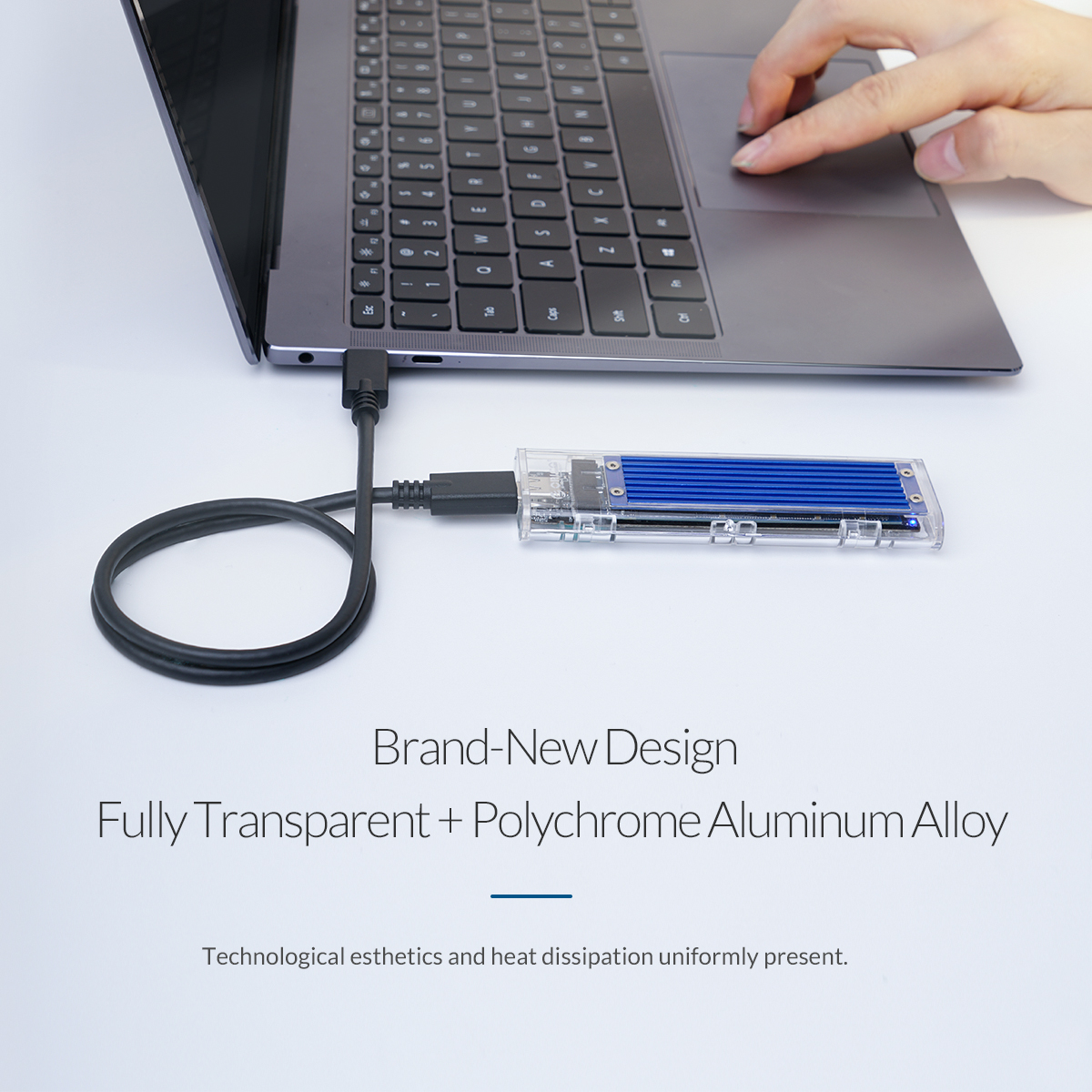 Orico M.2 NVMe SSD to USB Type C Transparent Enclosure - Black (TCM2-C3 ...