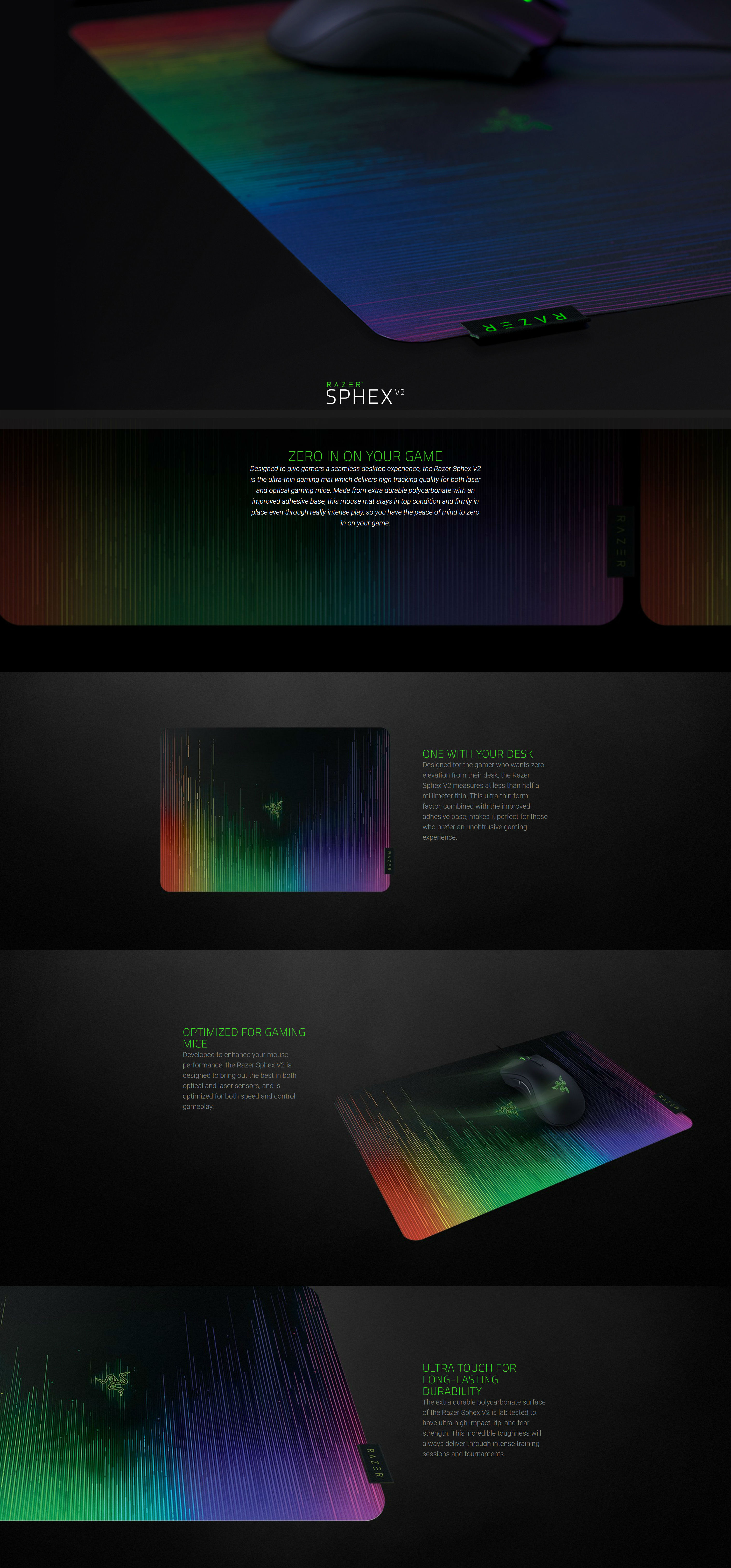 Razer Sphex V2 Gaming Mouse Mat (RZ02-01940100-R3M1) - Umart.com.au