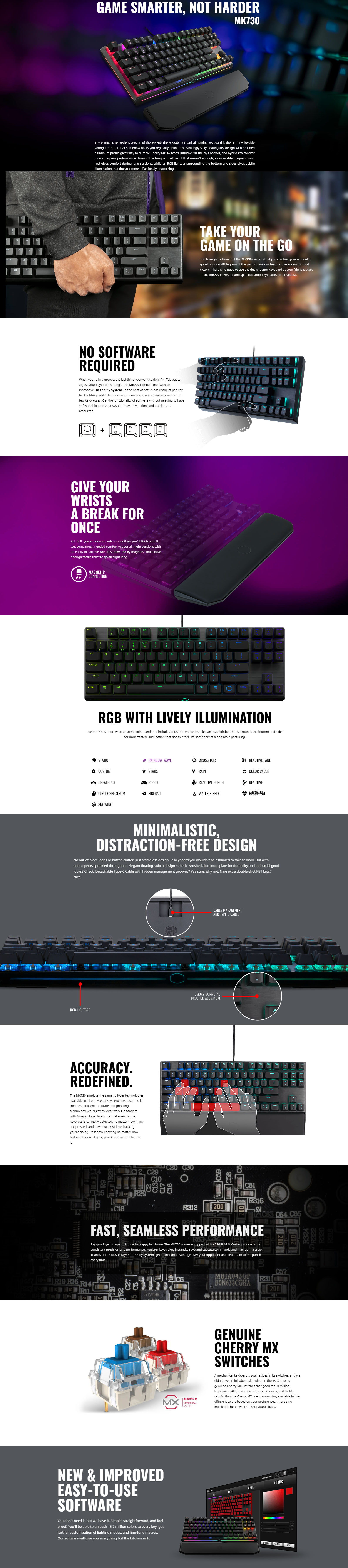 Cooler Master MasterKeys MK730 RGB TKL Mechanical Keyboard - Cherry ...