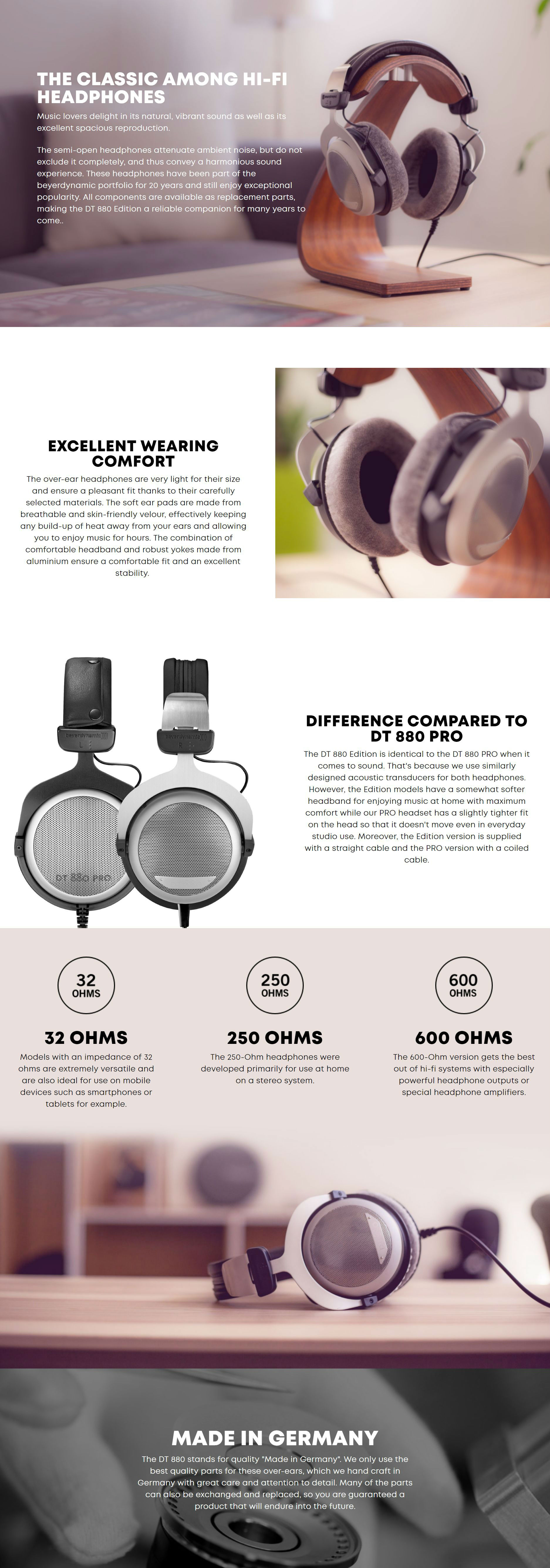Beyerdynamic DT880 Edition Semi-Open Studio Headphones 32 Ohm (BD483931 ...