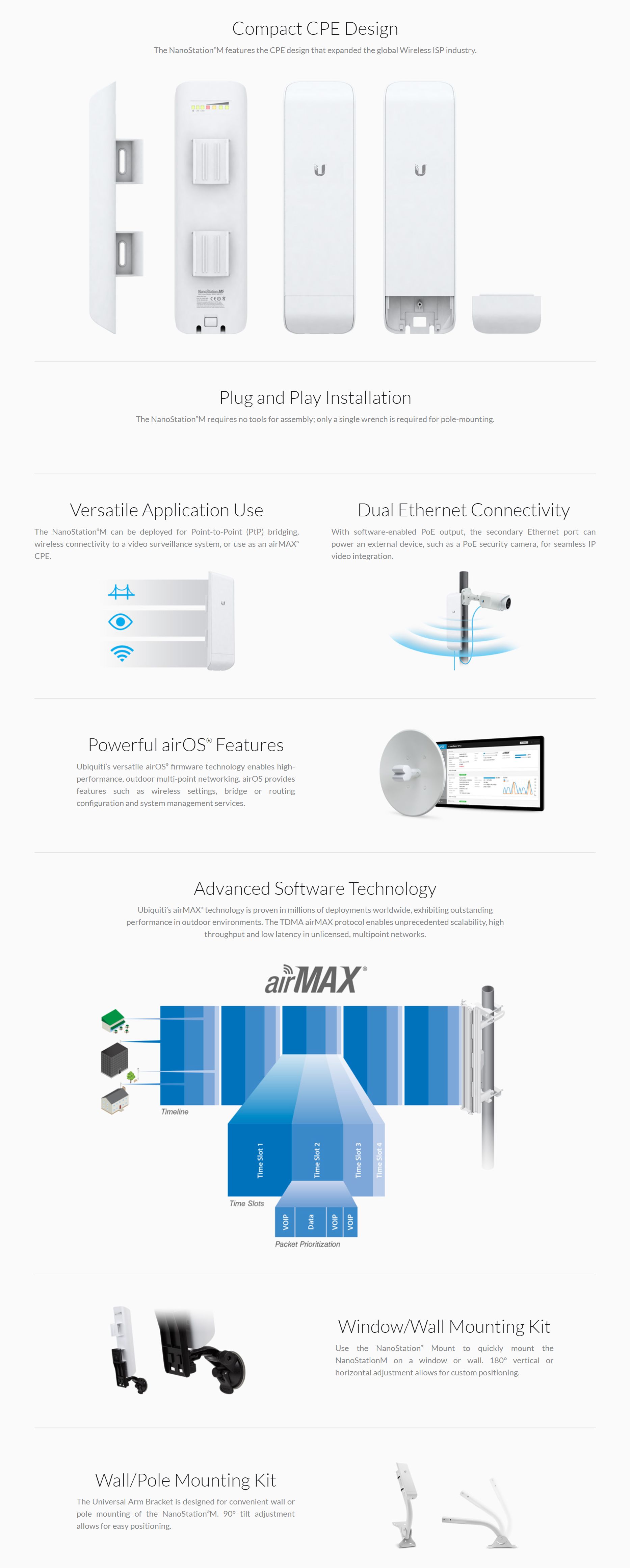 Ubiquiti 5GHz Nanostation Loco MIMO AIRMAX Point-to-Multipoint (PtMP ...