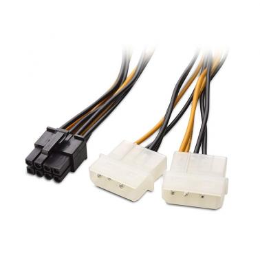 Generic 2 x Molex to 8 Pin PCIe 15cm Cable (AD-PCIE8) - Umart.com.au