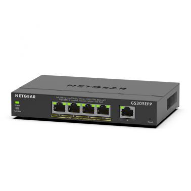 Netgear GS305EPP 5-Port Gigabit Ethernet High Power PoE+ Plus Switch ...