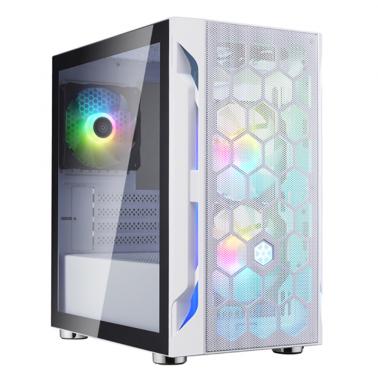 SilverStone Fara H1M Pro Tempered Glass mATX Case - White (SST-FAH1MW ...