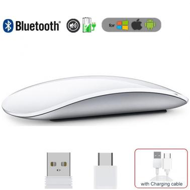 Wireless Mouse Bluetooth Mouse Rechargeable Silent Mouse USB and Type-C ...