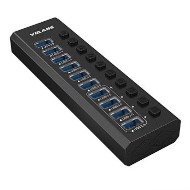 Volans 10 Port Aluminum USB 3.0 Hub with 4 x Fast Charging Port (VL ...