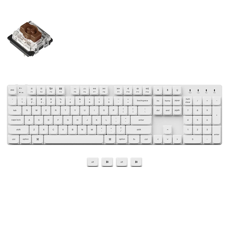 Keychron K5 SE Low-Profile White Backlit Gateron Mechanical Bluetooth ...