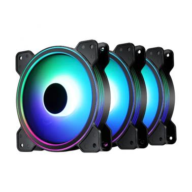 Rotanium OI02-A+OI-A SingleRing 120mm ARGB Case Fan W/Controller - 3 ...