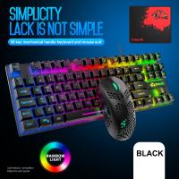 T2 luminous keyboard and mouse set computer console game mechanical ...