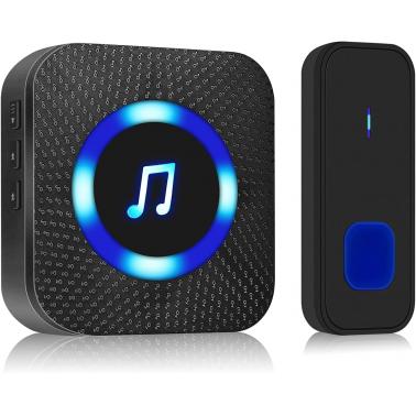 Wireless Doorbell, Portable Waterproof Battery Powered Door Bell Chime ...