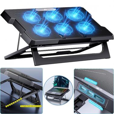 Laptop Cooling Pad Cooling Stand 6 Cooling Fans 9 Levels of Altitude ...