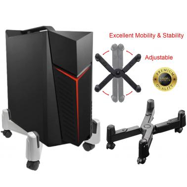 Computer Tower Stand Mobile CPU Stand with Adjustable Width and Locking ...