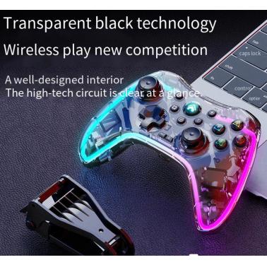 Transparent RGB wireless Bluetooth gaming controller - Umart.com.au