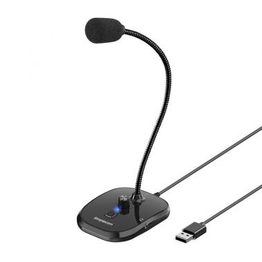Simplecom Plug and Play USB Desktop Microphone with Headphone Jack ...
