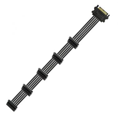 Cruxtec PST-15PT5-40BK SATA Power Splitter Cable 15pin Male to 5 x ...