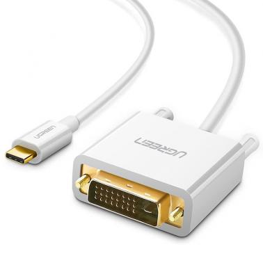UGreen USB Type-C Male to DVI White Cable 1.5m (40421) - Umart.com.au