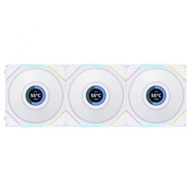 Lian Li UNI FAN TL LCD 120 Reverse Blade ARGB 120mm White PWM Fan - 3 ...