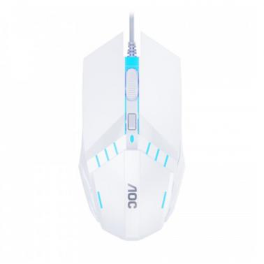 AOC MS120 7 Colours RGB Wired Gaming Mouse - White - Umart.com.au