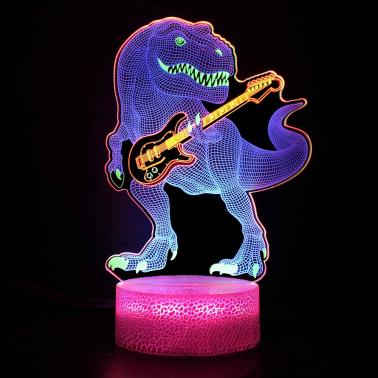 3D Night Light Dinosaur LED Color Changing Light Bedroom Decorative ...