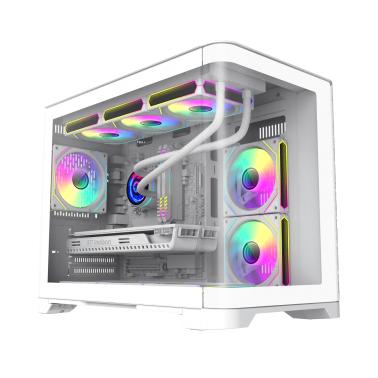 Gamemax HYPE-M WH Computer case M-ATX white Case 3x ARGB fan - Umart.com.au