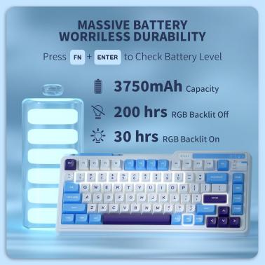 KZZI K75 Lite Wireless Mechanical 75% Gasket Mount RGB 3-Mode Hot ...