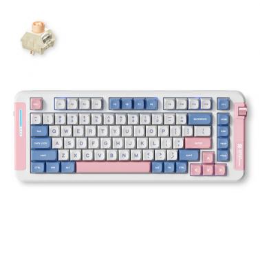 MCHOSE X75 Pink Blue Wireless Gasket Mount Mechanical Keyboard - Icy ...