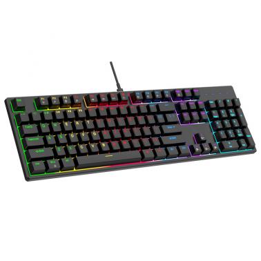 Wired Mechanical Keyboard, Green Axis 104Keys RGB Backlit Gaming ...