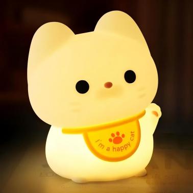 Cute Cat Night Light for Kids, Attivolife Animal Kitty Silicone Touch ...
