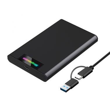Simplecom Tool-free 2.5in SATA HDD SSD to USB-C Enclosure with RGB ...