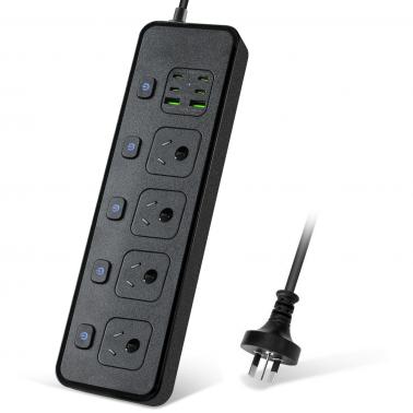 Sunwhale 4-Way Power Board with 4 TYPE-C & 2 USB-A Ports, 1.8m ...